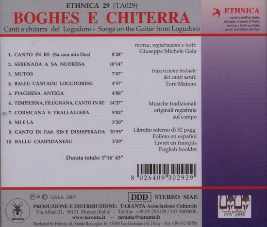 Gianni Denanni & Tore Matzau & Antonio Porcu - Boghes E Chiterra (CD ...