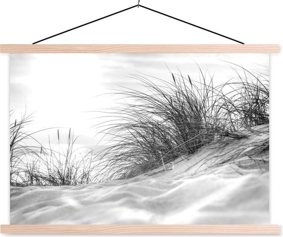 Schoolplaat - Zandduinen bij de Waddenzee - zwart wit - 150x100 cm ...