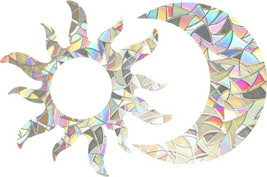 Raamsticker - Zon en maan - Suncatcher - Rainbow - Raamdecoratie ...