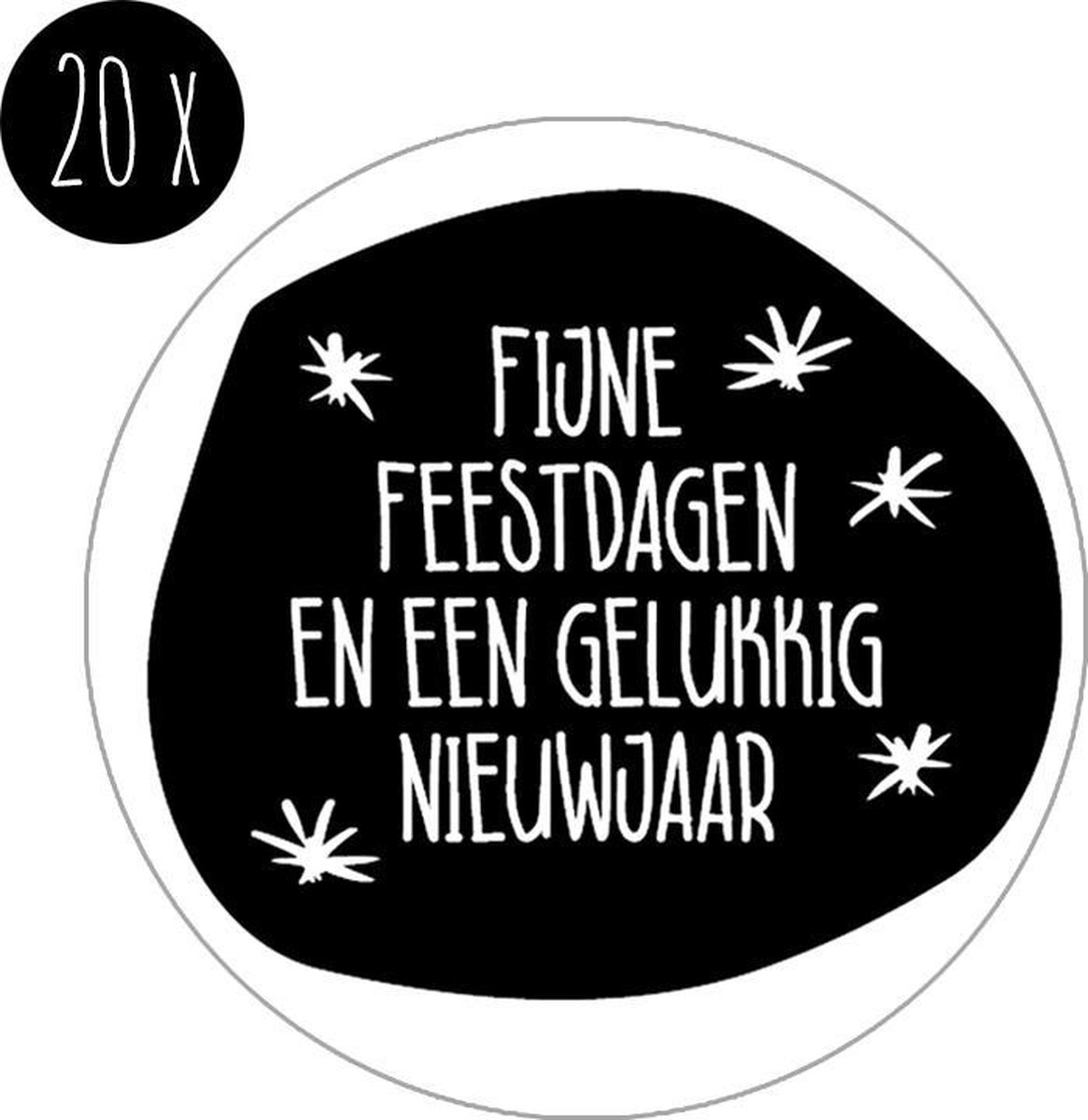 20x Sticker Kerst / Oud & Nieuw | FIJNE FEESTDAGEN EN EEN GELUKKIG ...