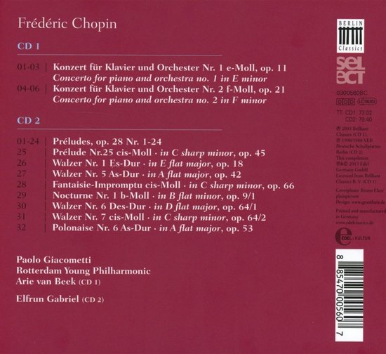 Elfrun Gabriel & Paolo Giacometti - Chopin: Piano Concertos, Preludes ...