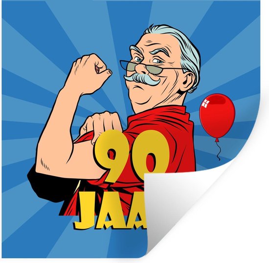 Muurstickers - Sticker Folie - Man - Jubileum - 90 Jaar - 100x100 cm ...