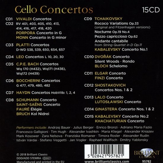 Various Artists - Cello Concertos Edition (15 CD), various artists | CD ...