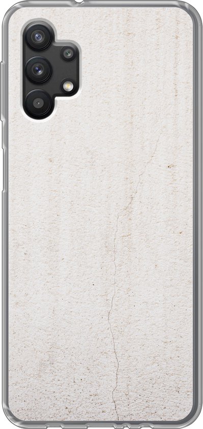 Samsung Galaxy A32 5G hoesje - Beton - Muur - Wit - Siliconen ...