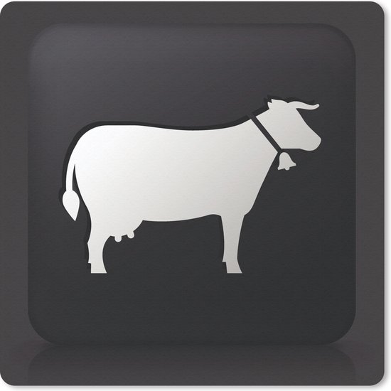 Muismat - Mousepad - een koe op een zwarte achtergrond - 30x30 cm ...