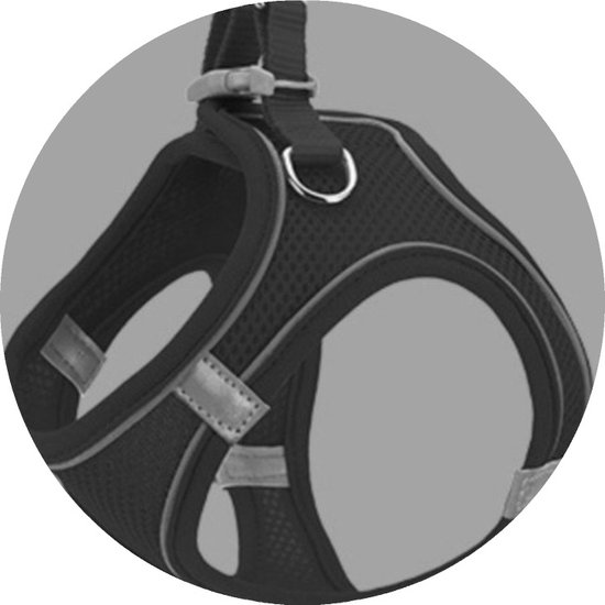 Hondentuigje - Hondenharnas - Zwart - L - Met Riem - Anti Trek Harnas - Reflecterend | bol.com