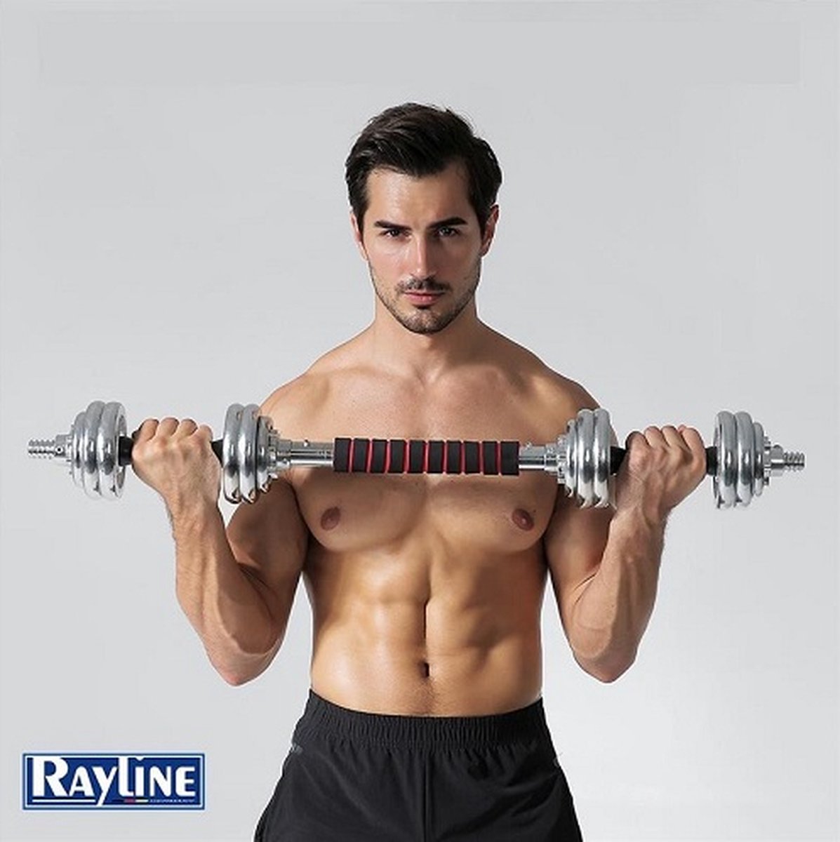 Ensemble complet de poids d'haltères de 15 kilos - musculation - 2 ...