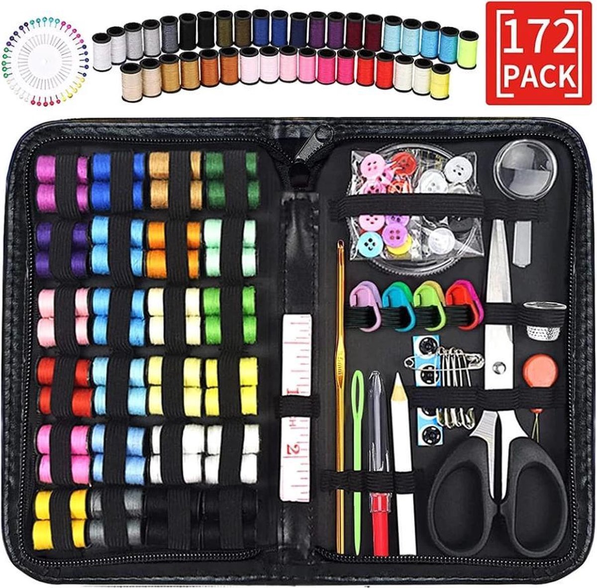 Luxe Naai Set - Naaidoos – Naai Box - Naaien - 172 Delige - Naaien voor ...