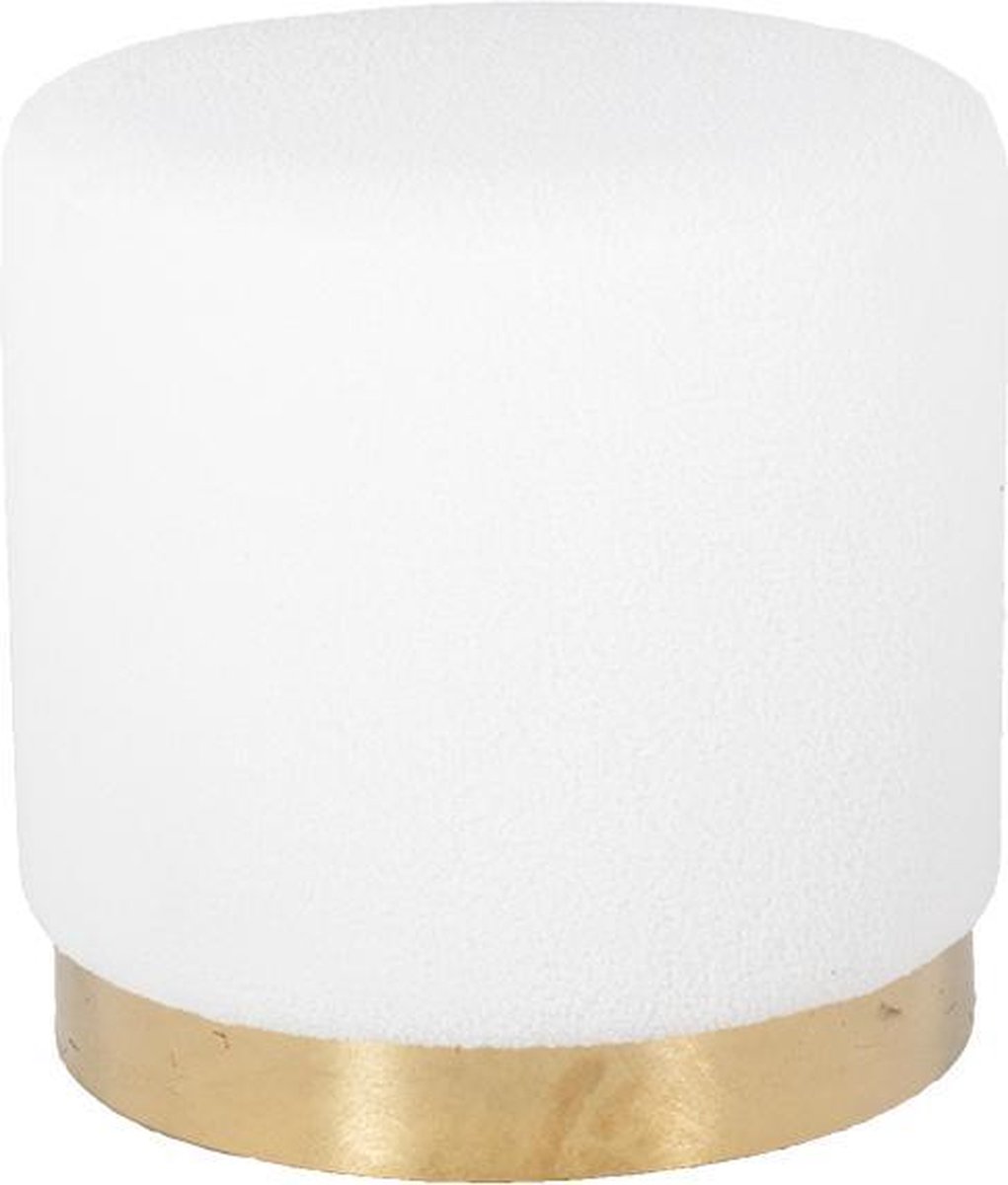 Teddy Poef Wit - Met Gouden Onderstel - Poef Quinty - Giga Meubel | bol.com