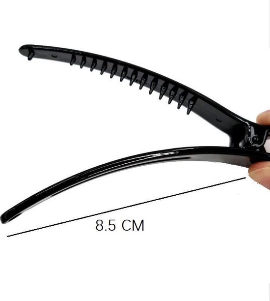 Stevige Platbek Haarklem Zwart- | S formaat 8.5 CM, glans| Hoog ...