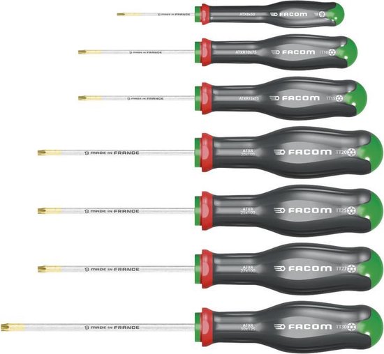 Facom Set van 7 schroevendraaiers Torx en resistorx - ATXR.J7PB | bol