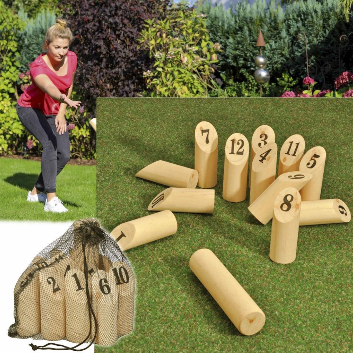 Decopatent® Kubb werpspel - behendigheidsspel - Houten buitenspel - Scandinavisch... | bol.com