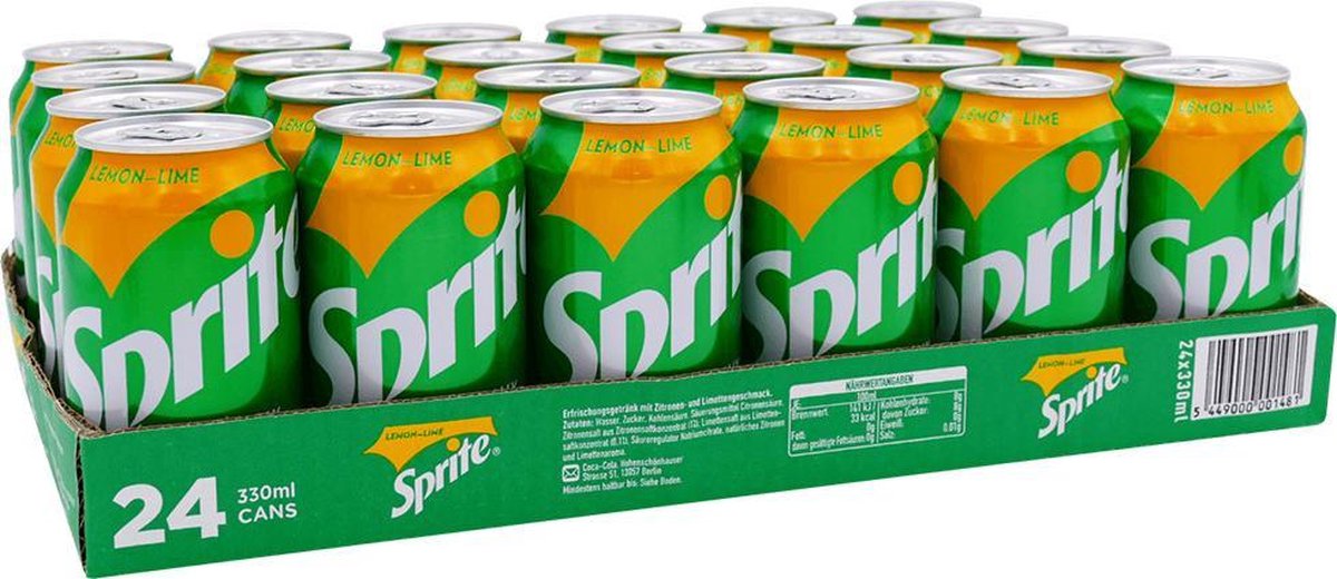 Frisdrank Sprite blikje 0.33l - 24 stuks - 24 stuks | bol.com