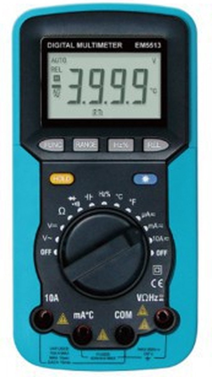 Digitale multimeter AC/DC voorzien van temperatuurmeting - Diode test ...