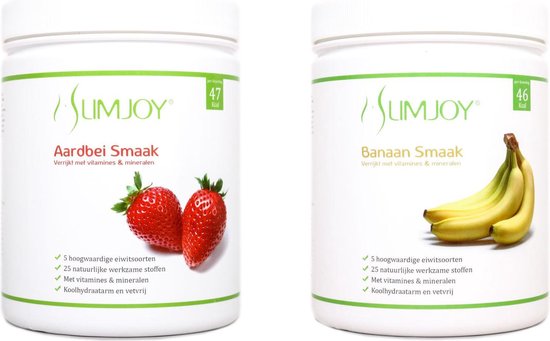 Slimjoy Afslankshakes - Maandpakket Aardbei & Banaan | 25 natuurlijke werkstoffen | 46... | bol.com
