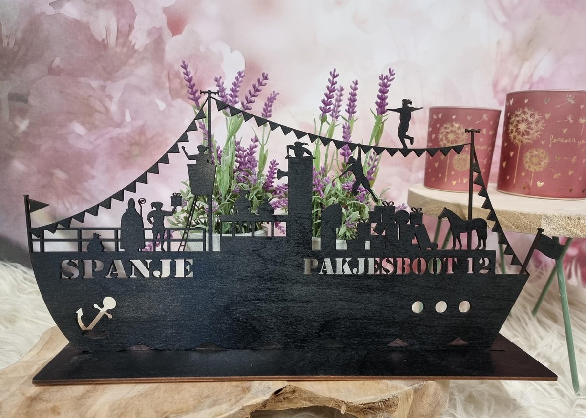 PAKJESBOOT 12 - HOUT - 5 DECEMBER - SINT - PIET - SINTERKLAAS FEEST | bol