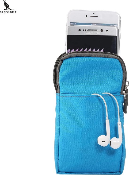 San Vitale® - Telefoon tasje - Vaderdag Cadeau - Heuptas - Wandel/Sport ...