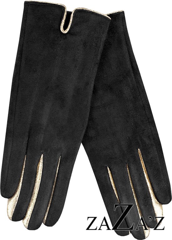 zaZa'z - Handschoen - Dames - Zwart - Goud - Onesize | bol.com