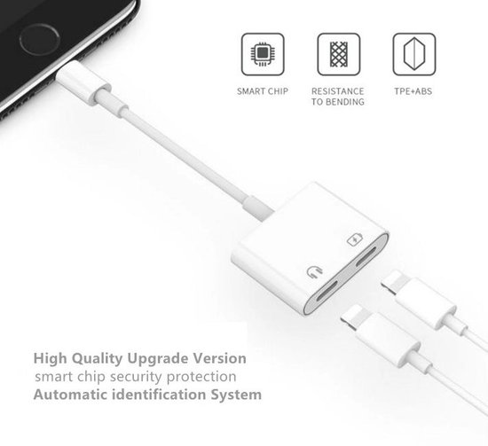 Lightning splitter adapter 2in1 Audio + Opladen voor iPhone | bol