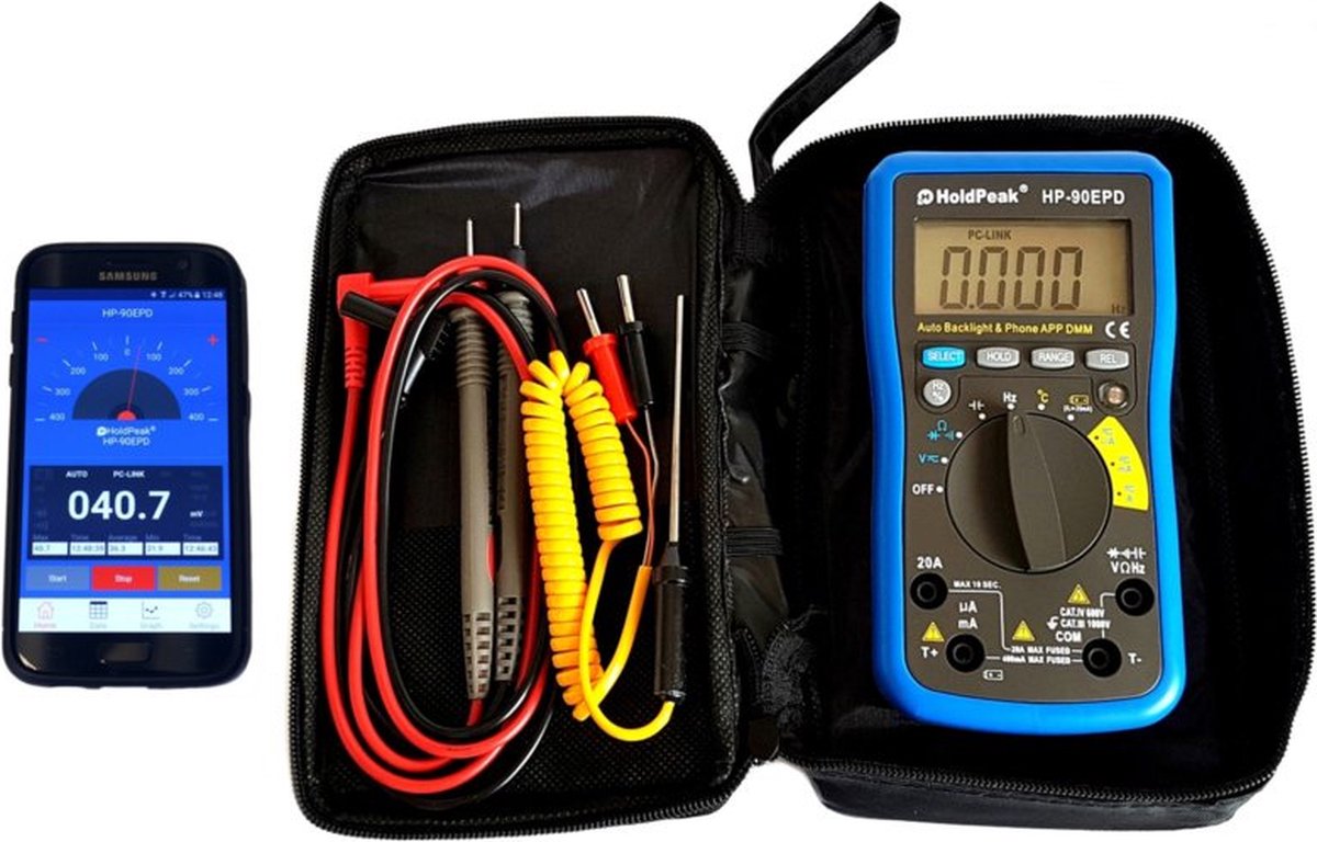 Multimeter met mobiele app-batterijtester | bol