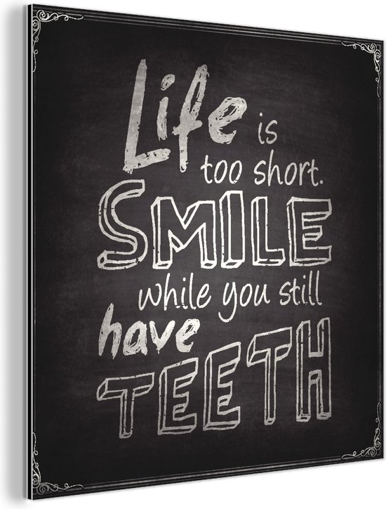Wanddecoratie Metaal - Aluminium Schilderij - Quotes - Life is too ...