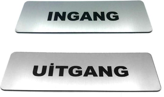 Deurbordje met tekst Ingang Uitgang - Deur Tekstbordje - Deur ...