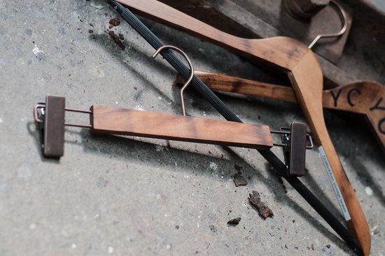 [Set van 5] Massief houten bruine vintage look knijperhangers ...
