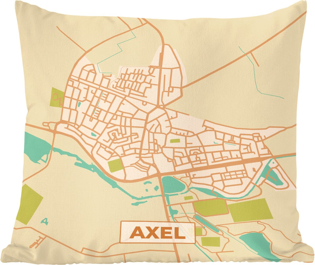 Sierkussen - Plattegrond Axel Vintage - Multicolor - 45 Cm X 45 Cm | bol.com