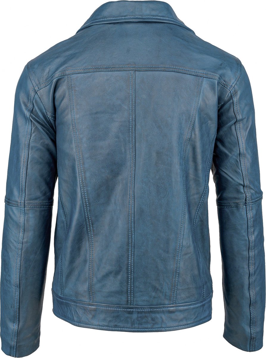 Urban 5884® - Calvin - Heren - Lams Leren Jack - Casual Jas - Blauw ...
