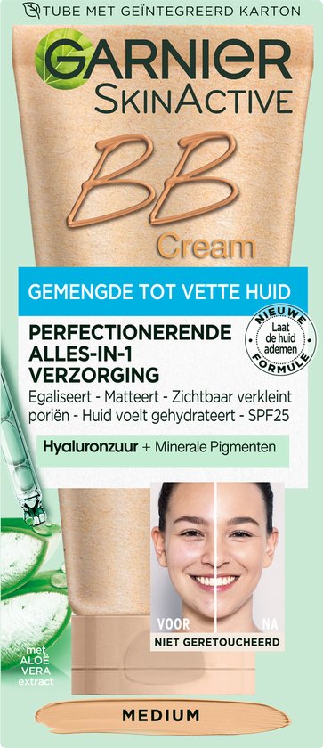 Garnier Skin Active BB Cream - Medium (voor gemengde tot vette huid ...
