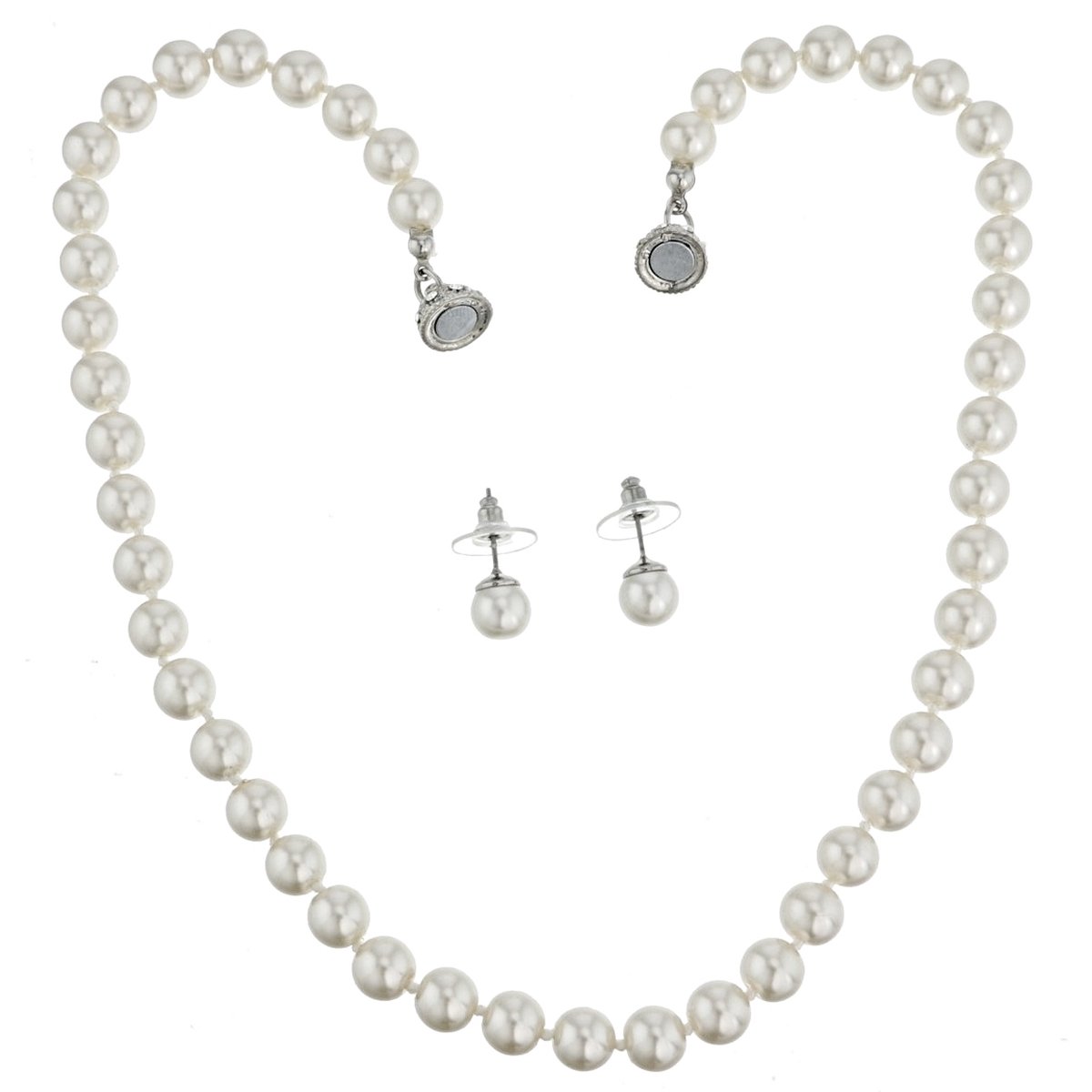 Korte ketting 46cm lengte met 8mm parels met magneet sluiting | bol.com