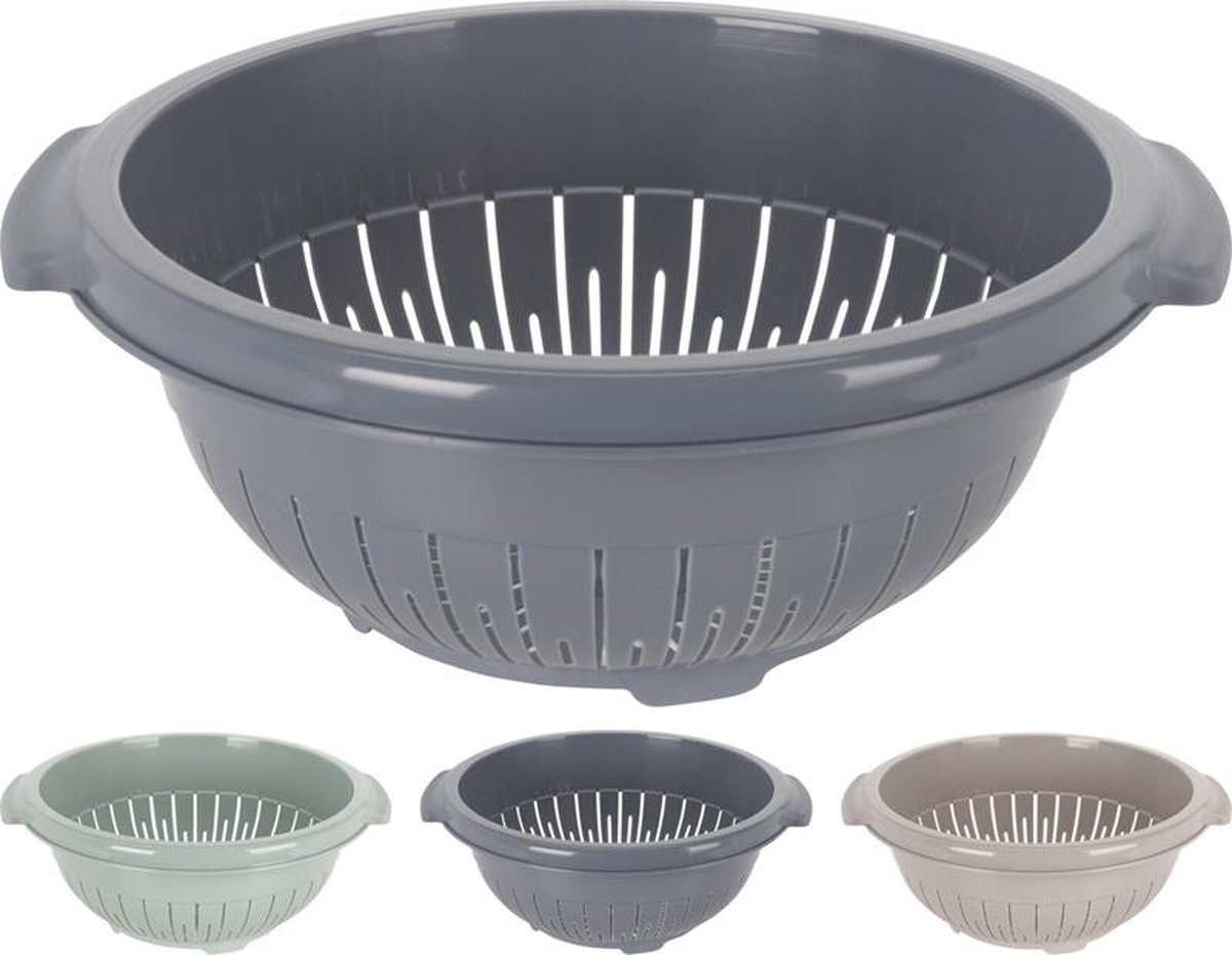 Vergiet/zeef grijs 30 x 27 cm kunststof - Eten afgieten | bol.com