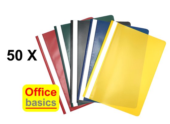50 x Snelhechter Office Basics bestekmapje * A4 * PP * 5 kleuren ...