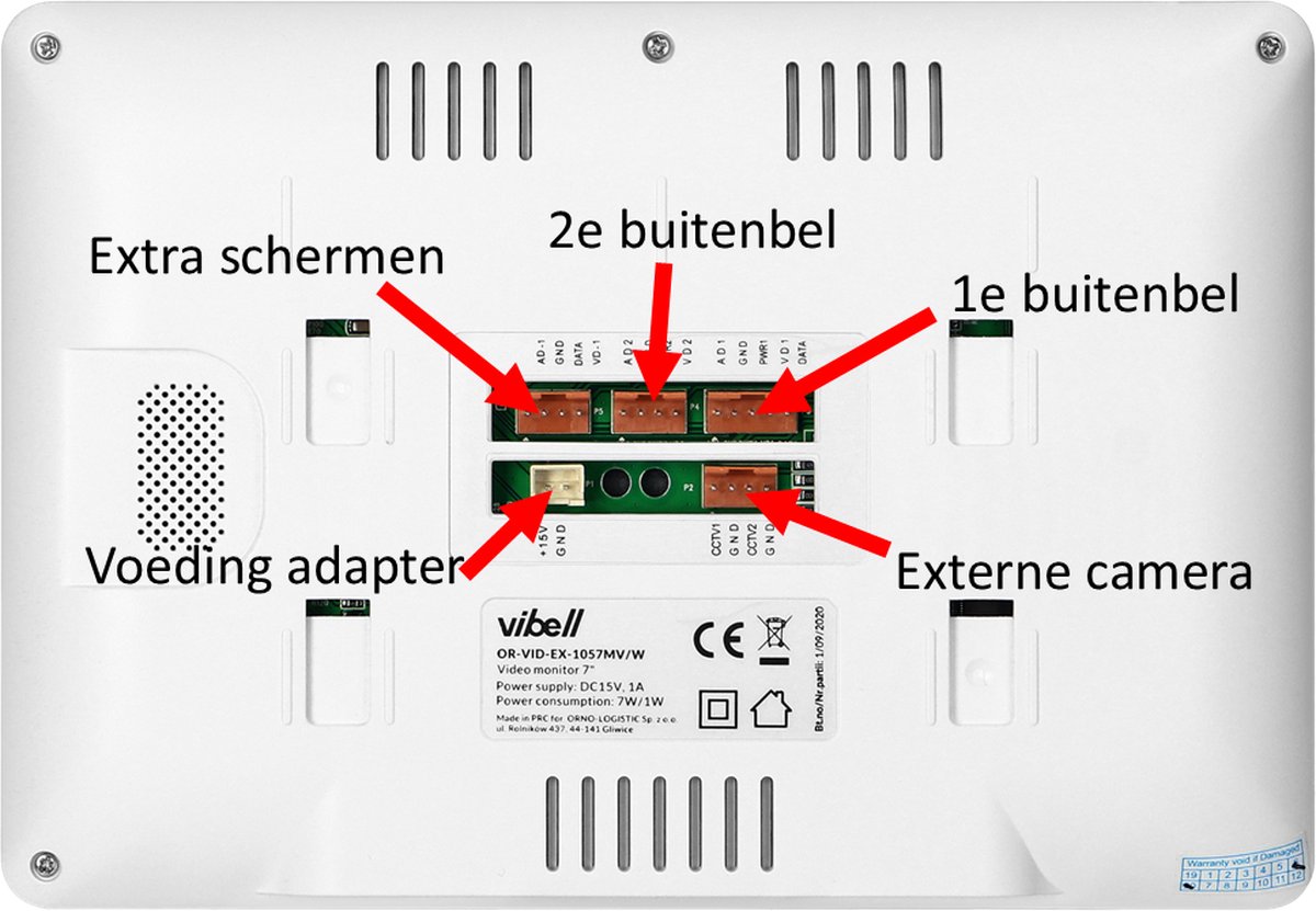Vibell modulaire video deurintercom set met groot 7 inch scherm | bol.com