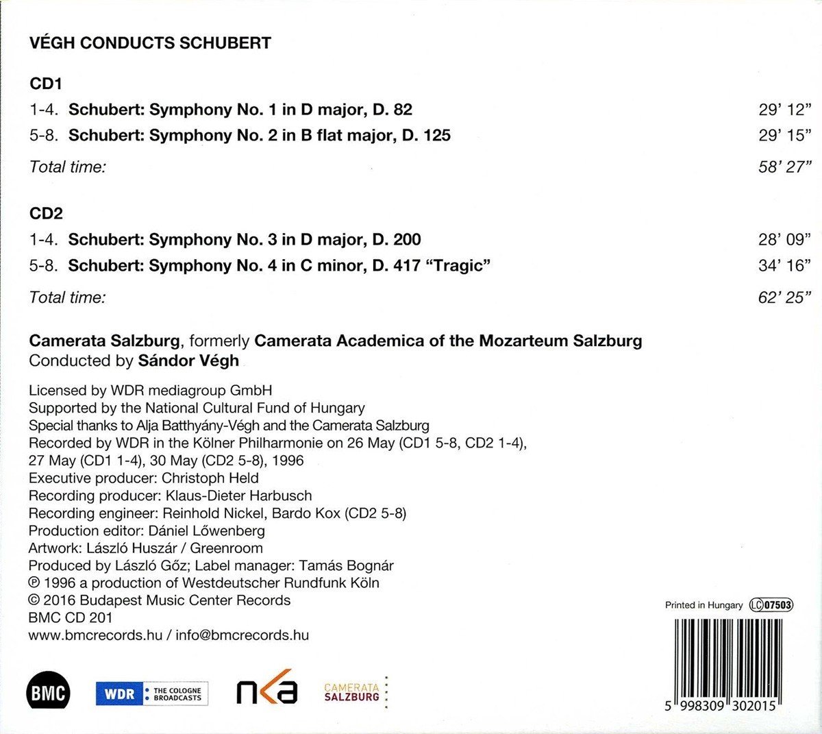 Sandor Vegh & Camerata Salzburg - Vegh Conducts Schubert (CD), Camerata Salzburg | CD... | bol.com