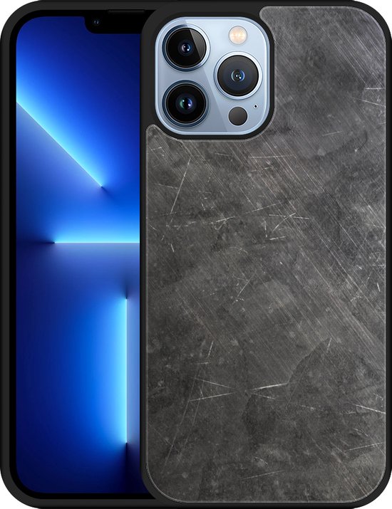 iPhone 13 Pro Max Hoesje - Design op Glas - metaal structuur - Designed ...