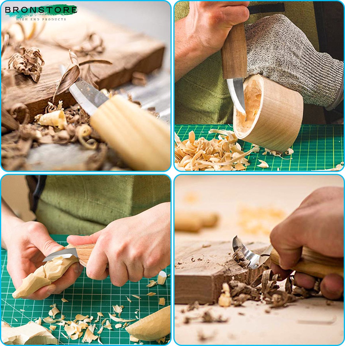 BronStore - Houtsnijset - Houtsnijbeitel - Houtsnijwerk - Houtsnijmes - Houtsnijden -... | bol.com