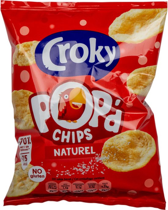 Croky | Popd Chips | Naturel | 18 x 24 gram | bol