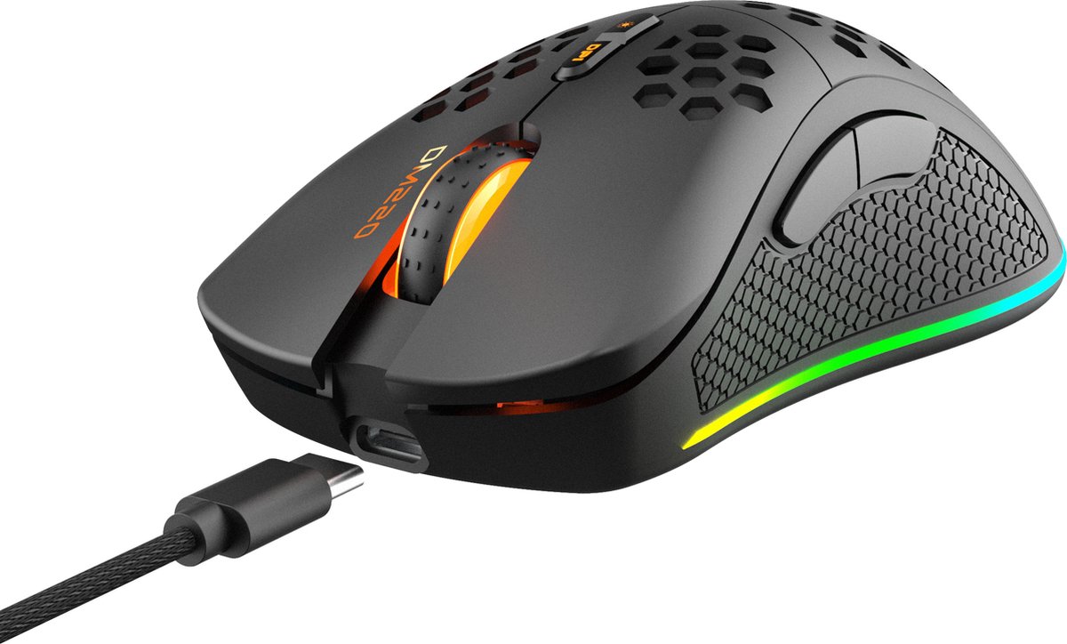 Deltaco DM220 - Gaming Muis - Draadloos - RGB - 6400 DPI - Zwart | bol.com