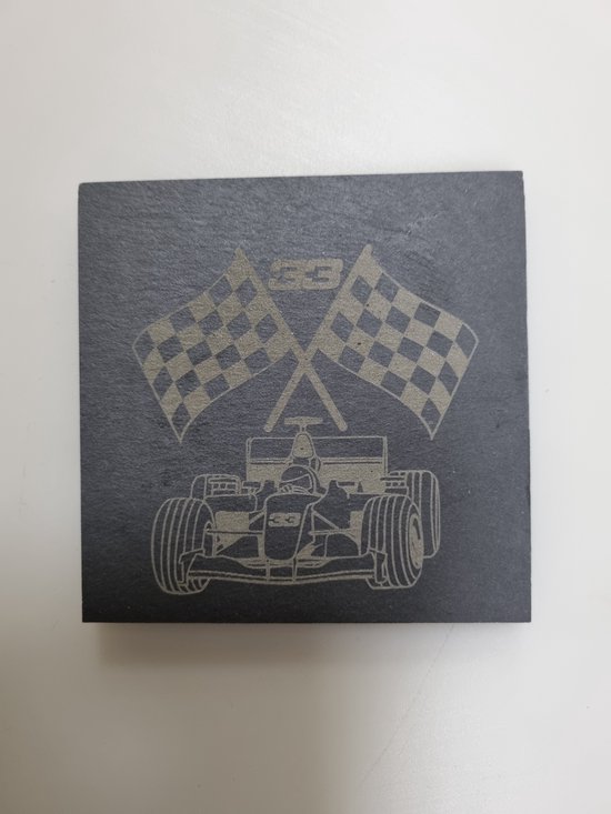 F1 onderzetters 4 stuks leisteen race auto / finish vlaggen / 33 / f1 ...