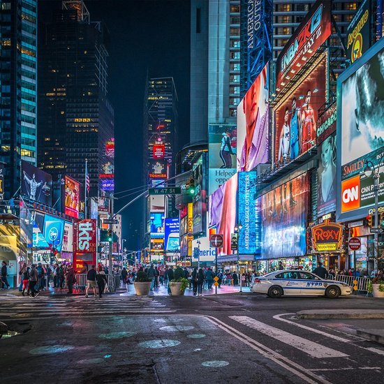 Times square new york – 90cm x 60cm - Fotokunst op PlexiglasⓇ incl ...