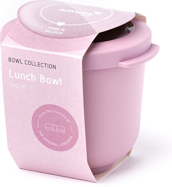 Amuse Life - Lunch Bowl - Lunchbox - 500 ml - Tritan Deksel - Roze | bol