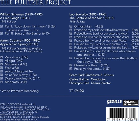Grant Park Orchestra & Chorus, Carlos Kalmar - Copland: The Pulitzer ...