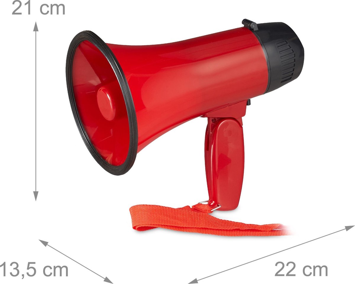 relaxdays 10 x mégaphone drôle - mégaphone plastique - rouge ...