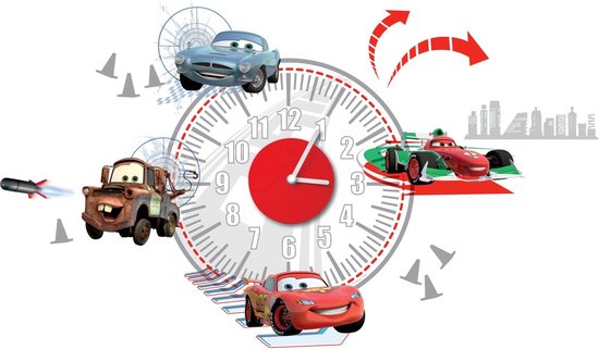 Disney Cars - Sticker Klok - Rood - 25x70 cm | bol.com