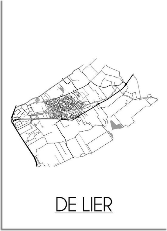 DesignClaud De Lier Plattegrond poster A4 + Fotolijst wit (21x29,7cm ...