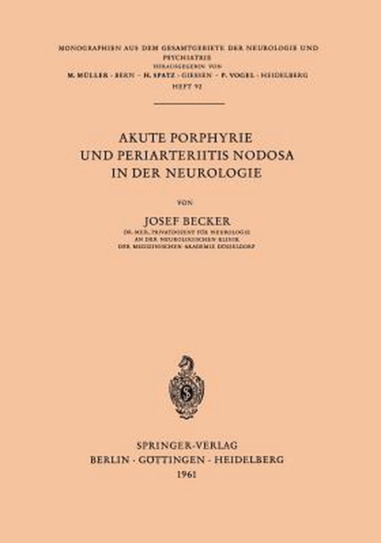 Akute Porphyrie Und Periarteriitis Modosa in Der Neurologie ...