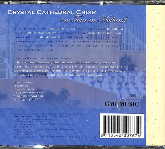 Hour of Power - Crystal Cathedral Choir on tour in Holland, Choir ...