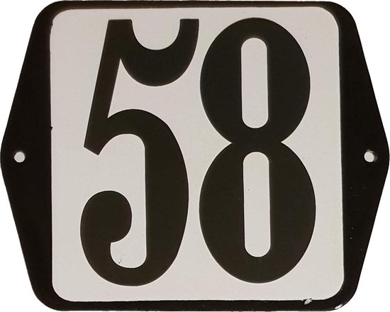 Emaille huisnummer oor - 58 | bol