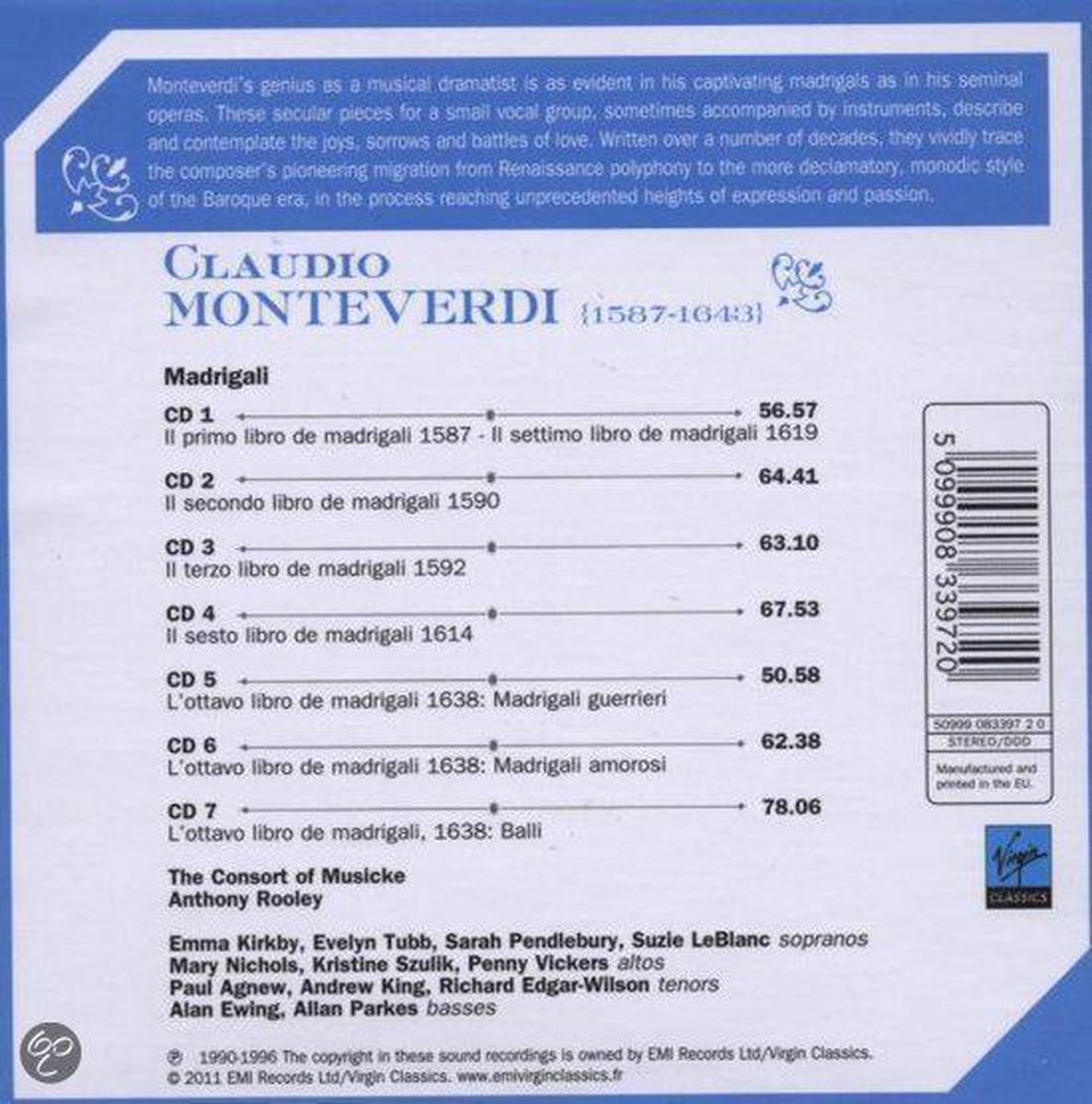 Monteverdi Madrigali, The Consort Of | CD (album) | Muziek | bol.com